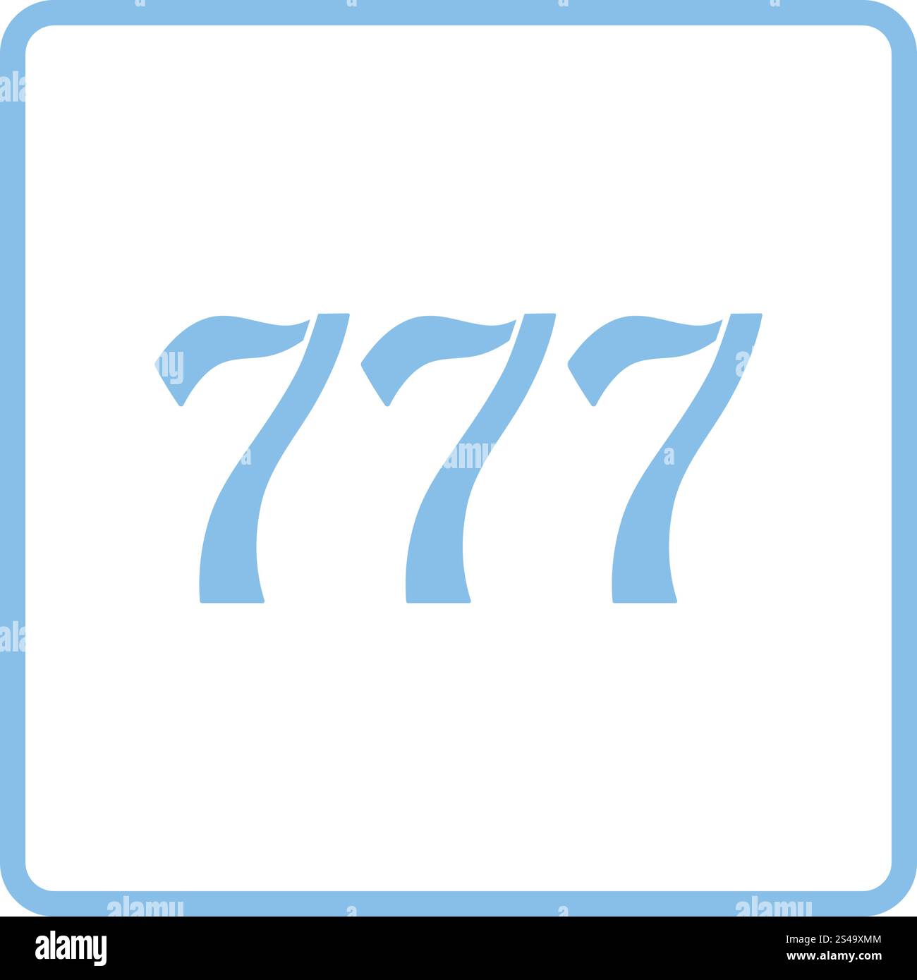 777 icon. Blue frame design. Vector illustration Stock Vector Image ...