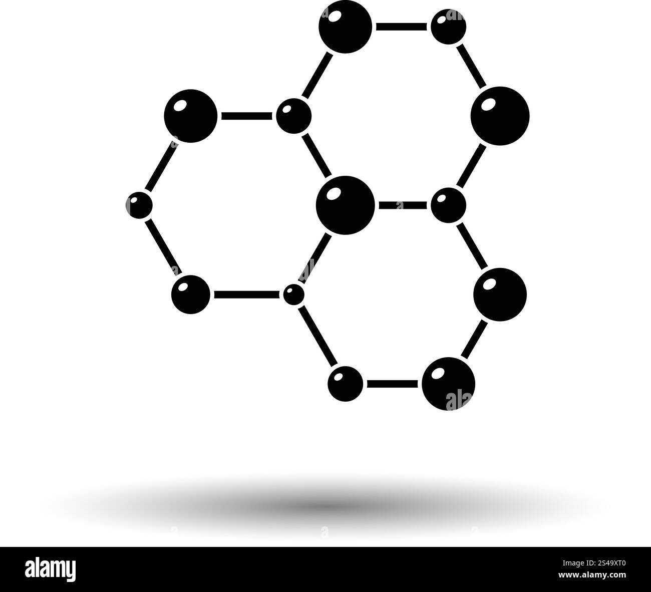 Icon of chemistry hexa connection of atoms. White background with ...