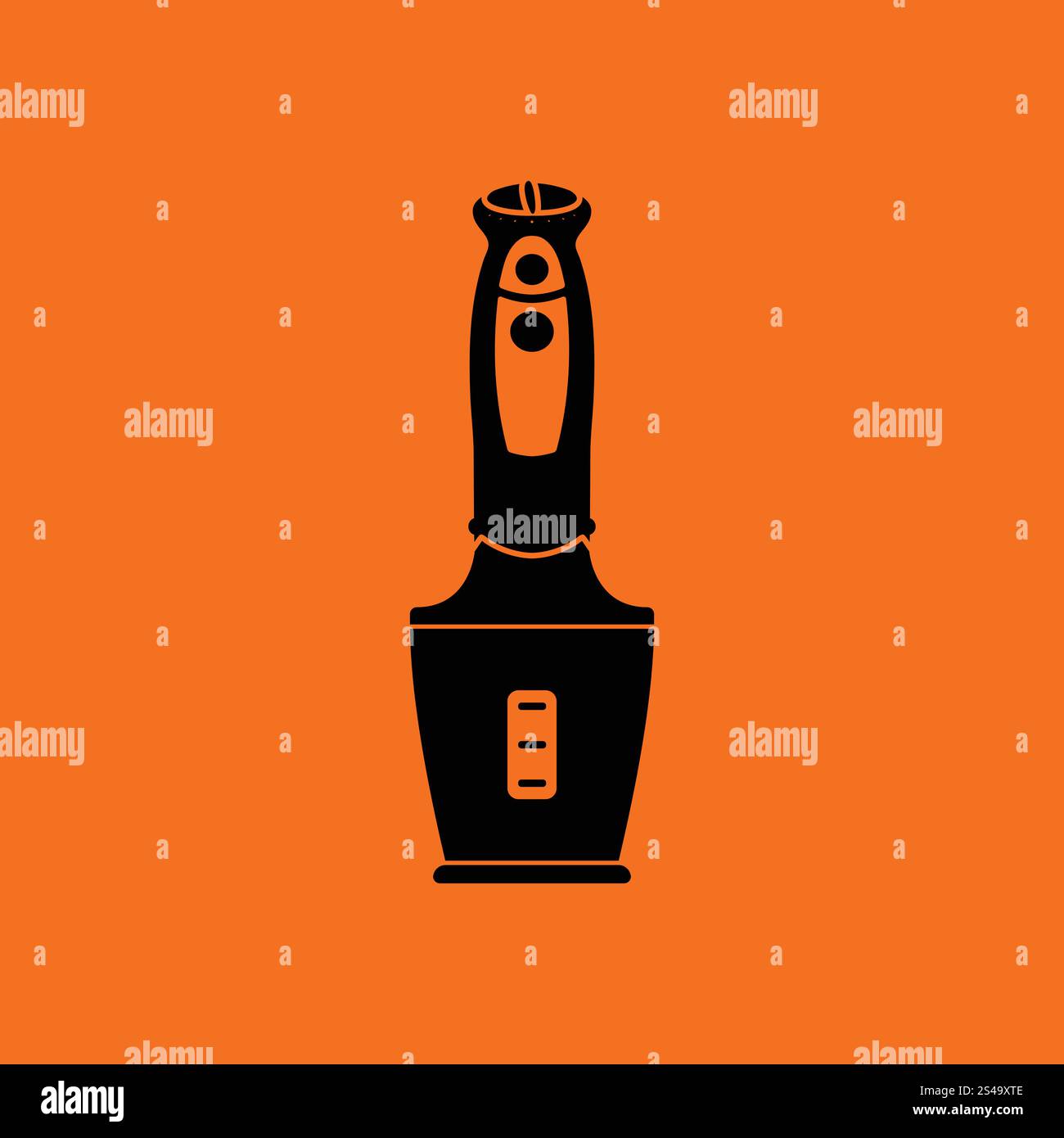 Baby food blender icon. Orange background with black. Vector ...