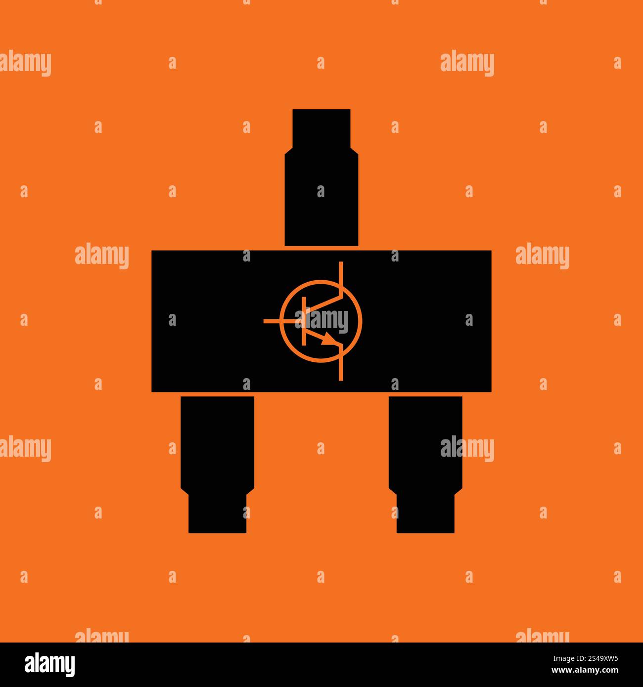 Smd transistor icon. Orange background with black. Vector illustration ...