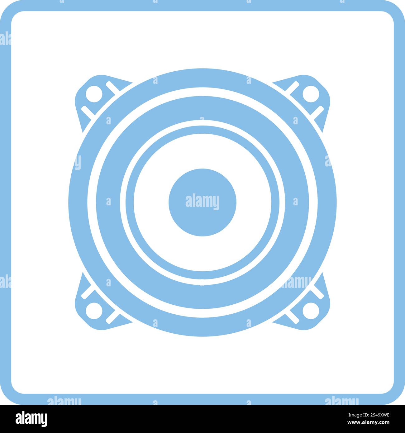 Loudspeaker icon. Blue frame design. Vector illustration Stock Vector ...