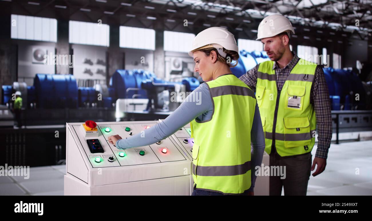 Engineers Working In Power Plant Electricity Generation Stock Photo - Alamy