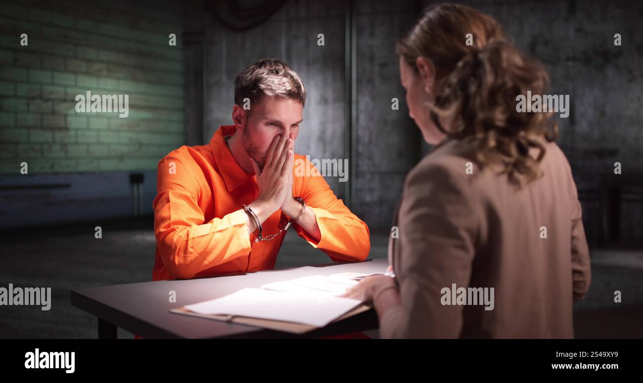 Criminal Defense Attorney In Prison. Police Investigator In ...