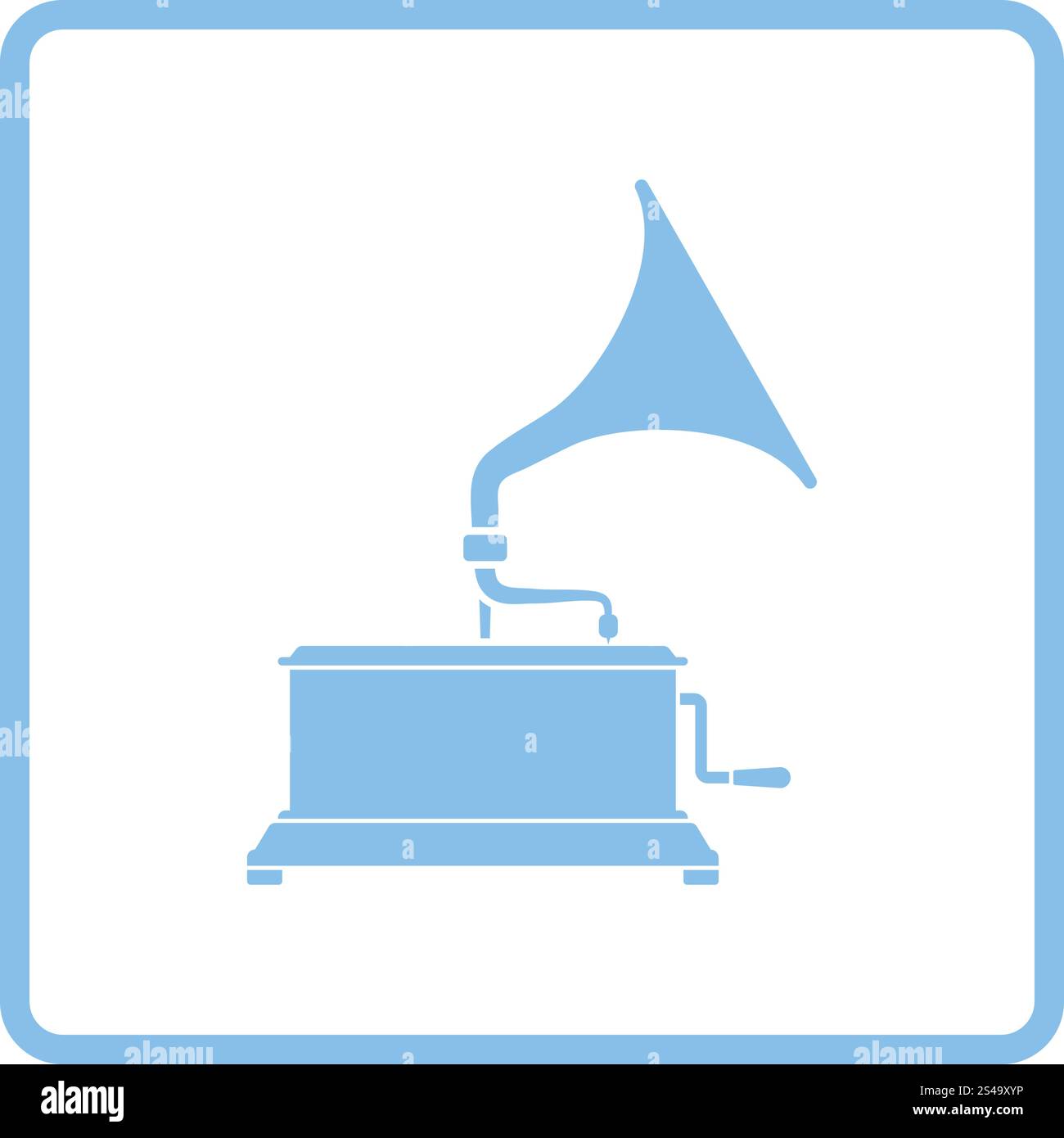Gramophone icon. Blue frame design. Vector illustration Stock Vector Image & Art - Alamy