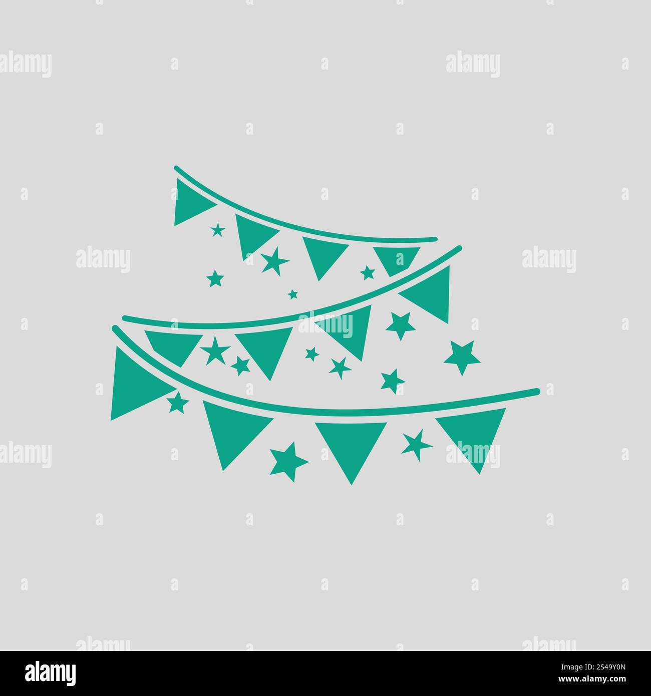 Party garland icon. Gray background with green. Vector illustration ...