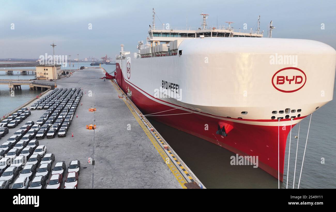 SUZHOU, CHINA - JANUARY 11, 2025 - A ro-ro ship of clean energy ...