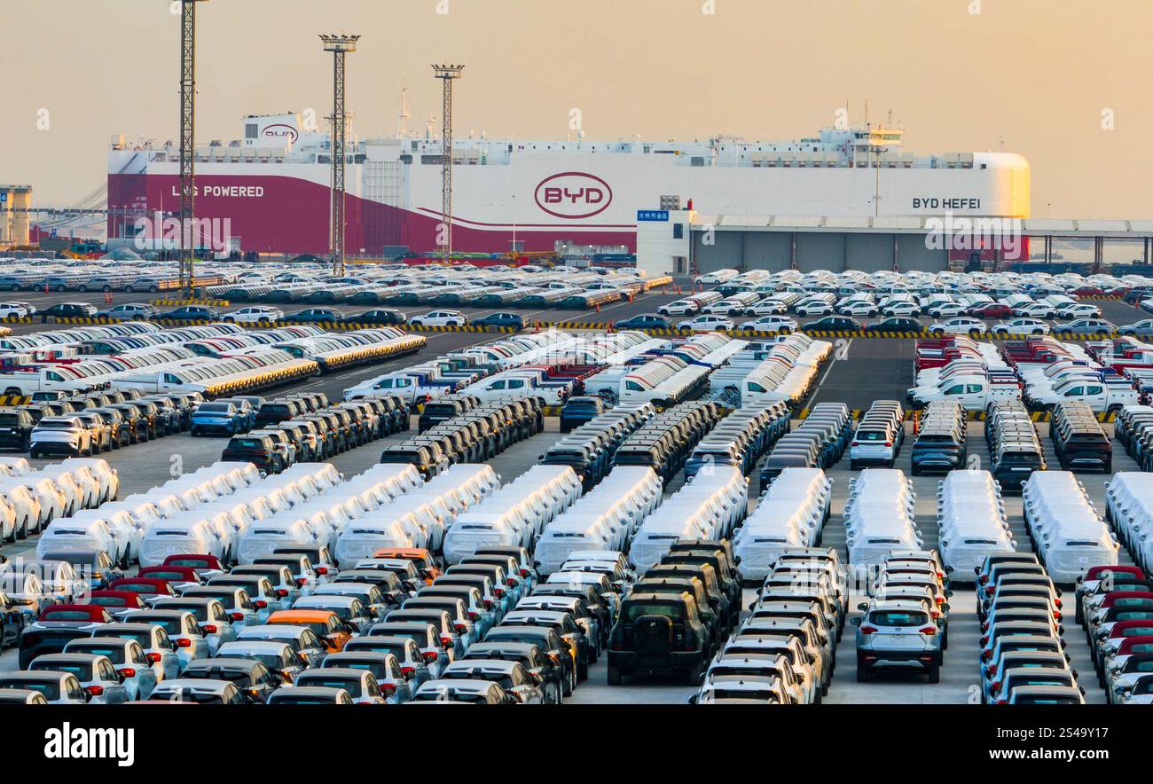 SUZHOU, CHINA - JANUARY 11, 2025 - A ro-ro ship of clean energy ...