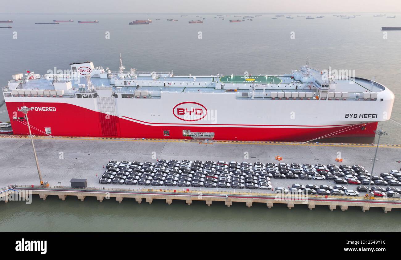 SUZHOU, CHINA - JANUARY 11, 2025 - A ro-ro ship of clean energy ...