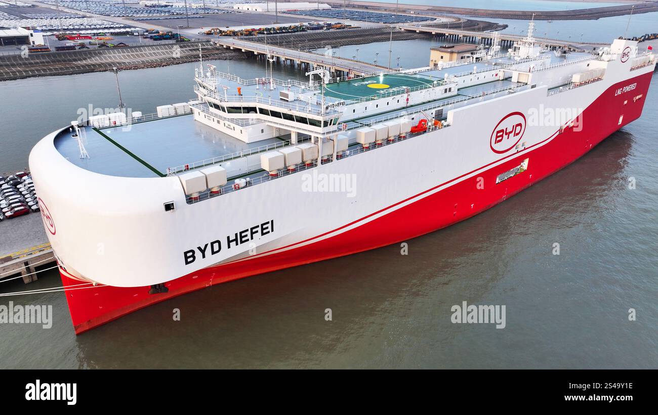 SUZHOU, CHINA - JANUARY 11, 2025 - A ro-ro ship of clean energy ...