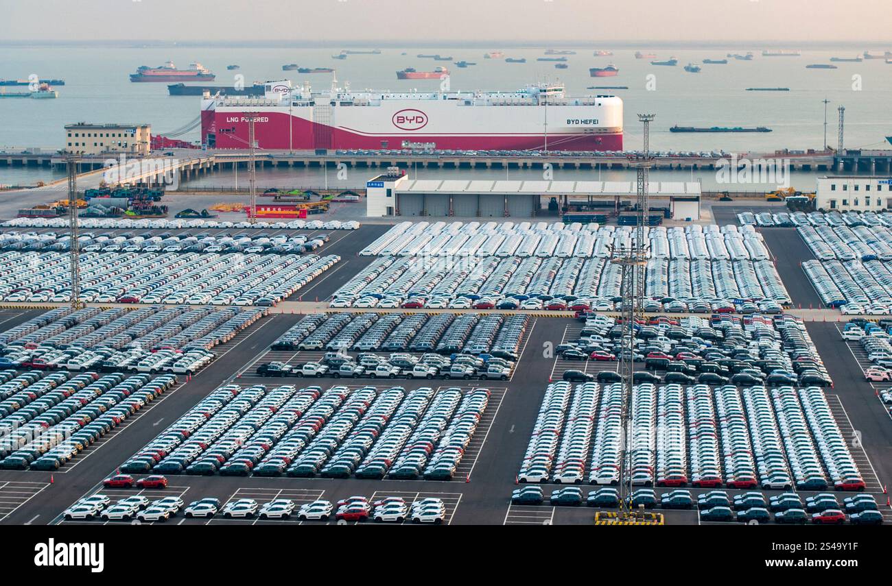 SUZHOU, CHINA - JANUARY 11, 2025 - A ro-ro ship of clean energy ...