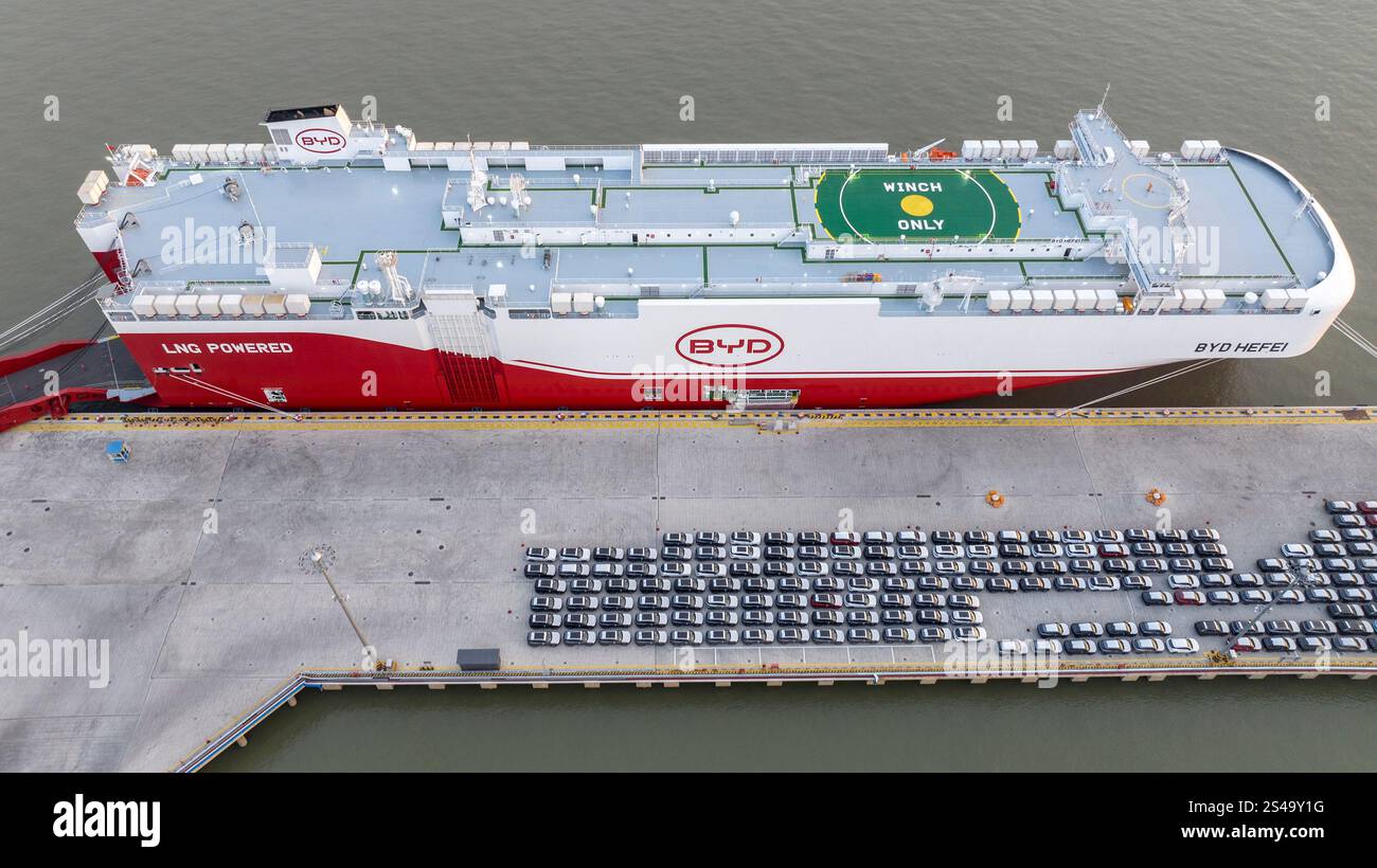 SUZHOU, CHINA - JANUARY 11, 2025 - A ro-ro ship of clean energy ...