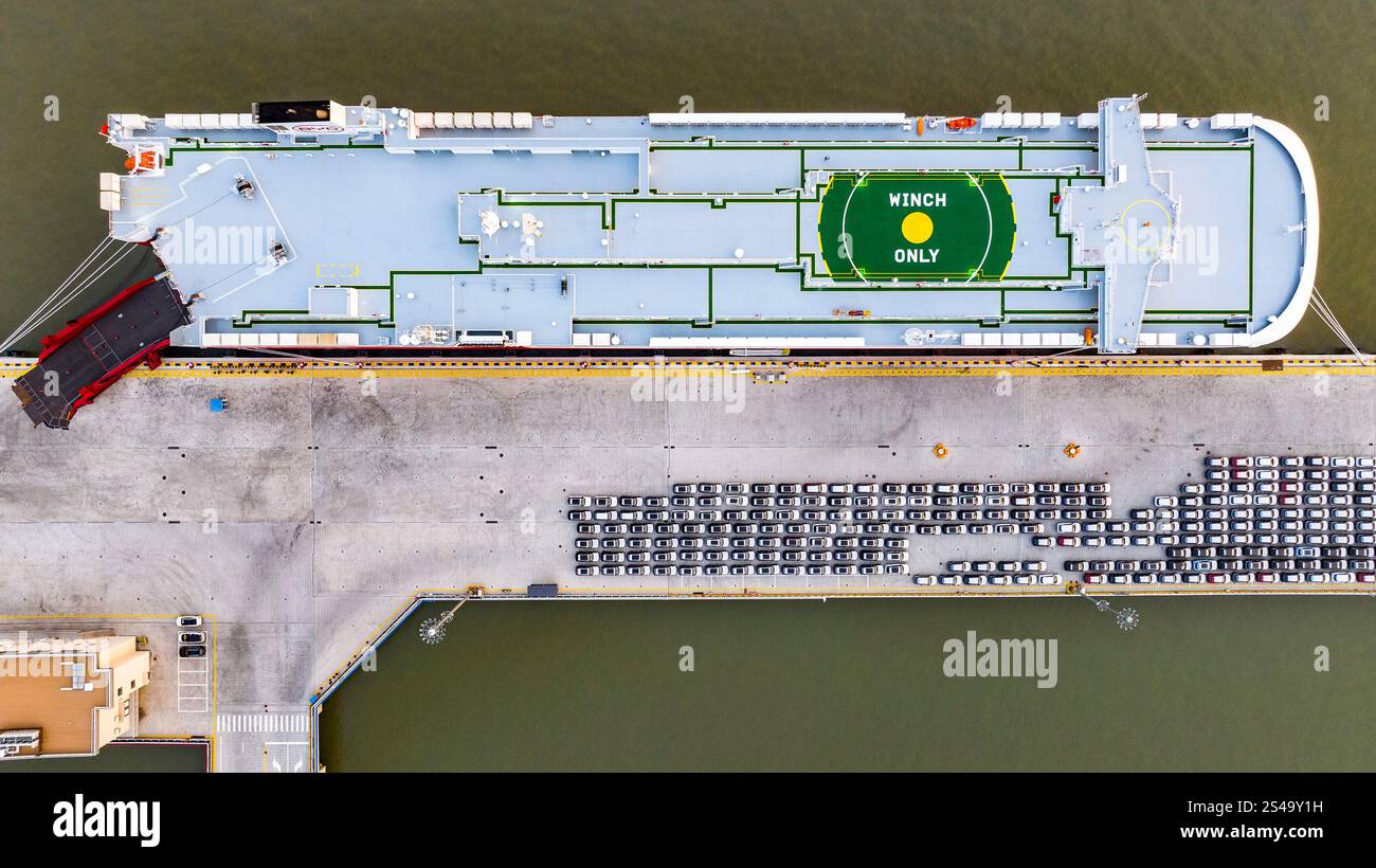 SUZHOU, CHINA - JANUARY 11, 2025 - A ro-ro ship of clean energy ...