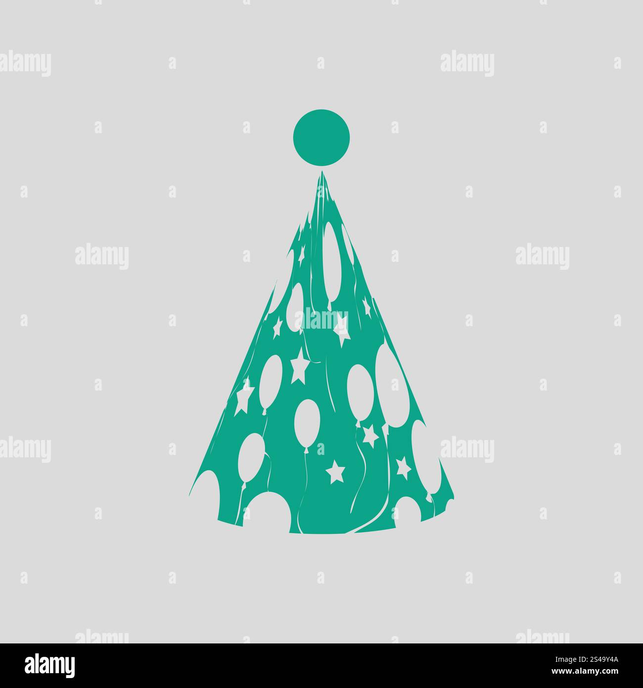 Party cone hat icon. Gray background with green. Vector illustration ...