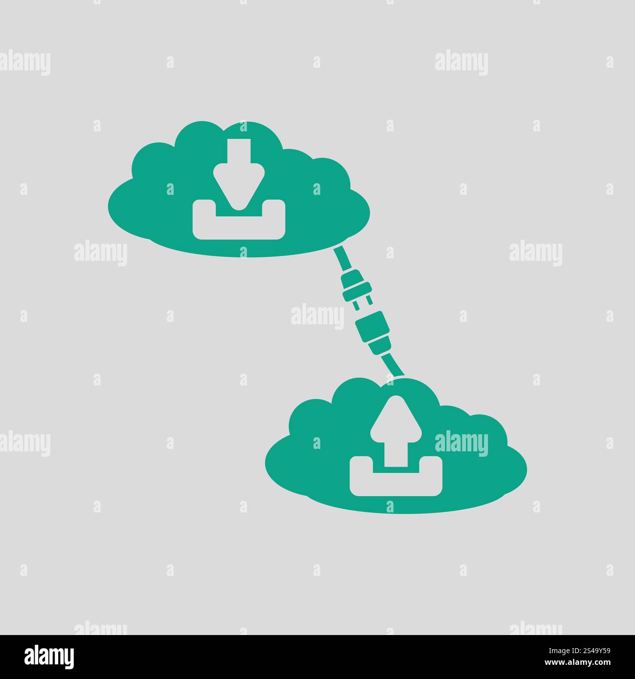Cloud connection icon. Gray background with green. Vector illustration ...