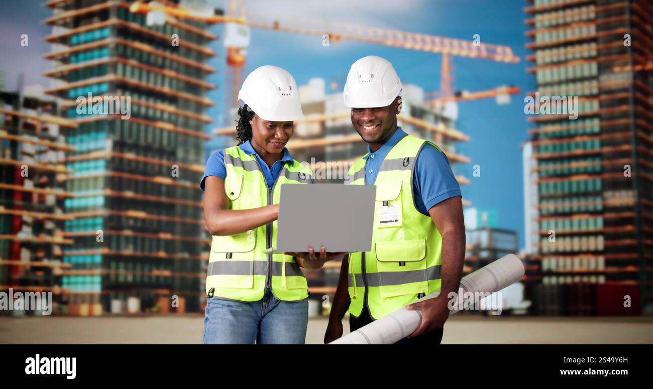 OSHA Inspection Worker At Construction Site. Building Safety Stock ...
