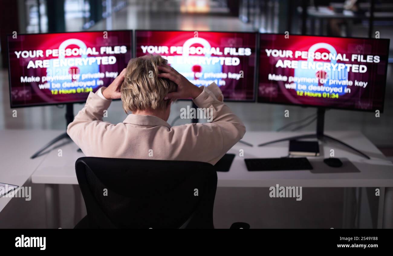 Ransomware Cyber Attack Using Malware. Security Breach Stock Photo - Alamy