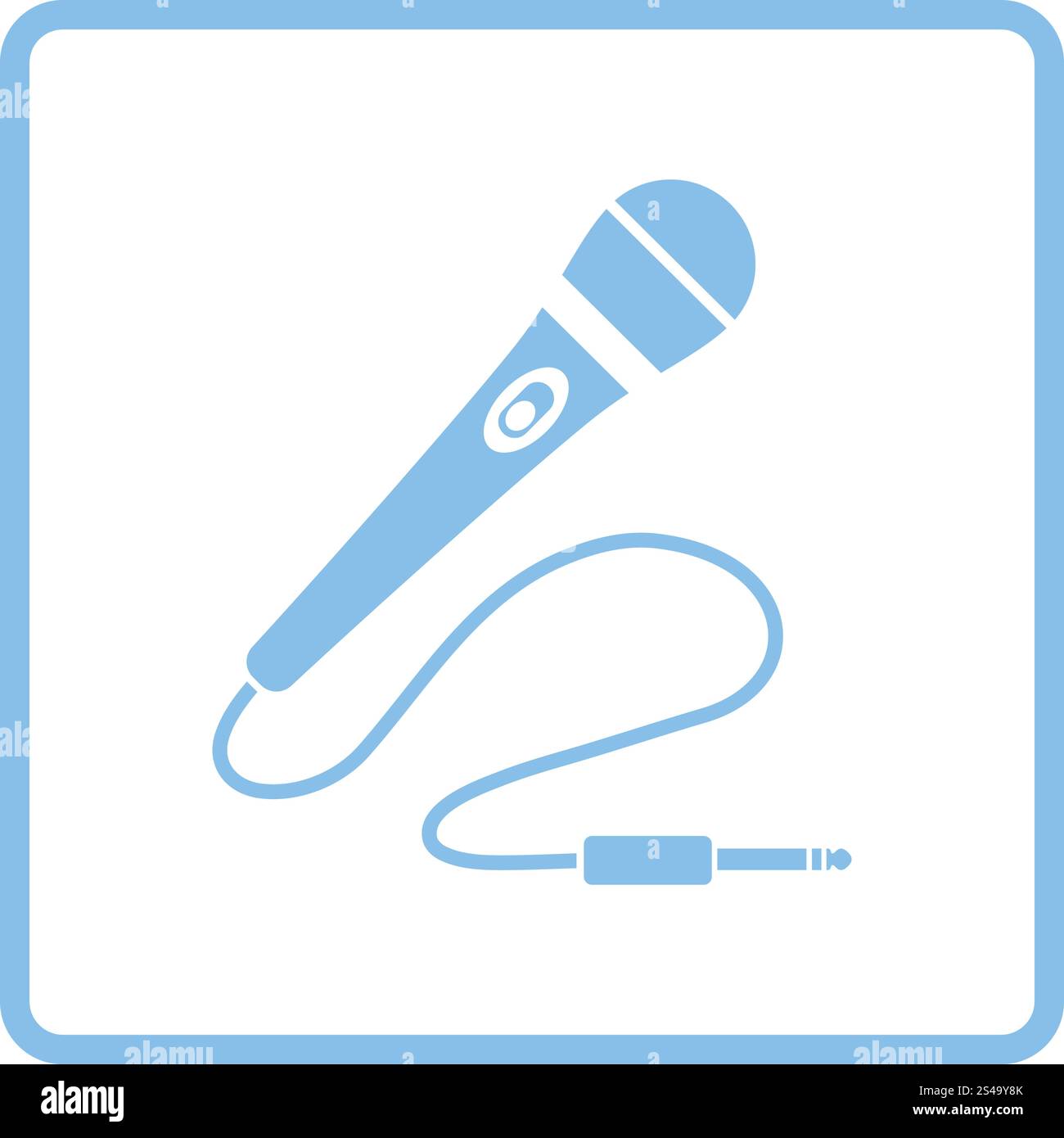 Karaoke microphone icon. Blue frame design. Vector illustration Stock ...