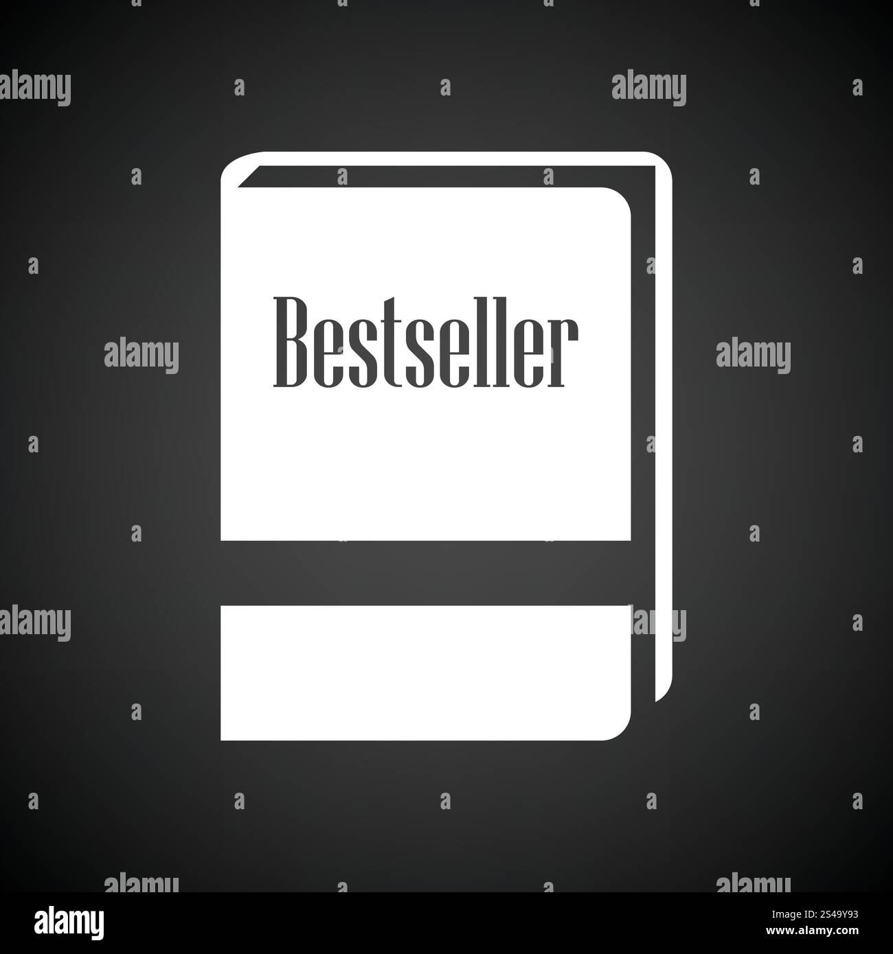 Bestseller book icon. Black background with white. Vector illustration ...
