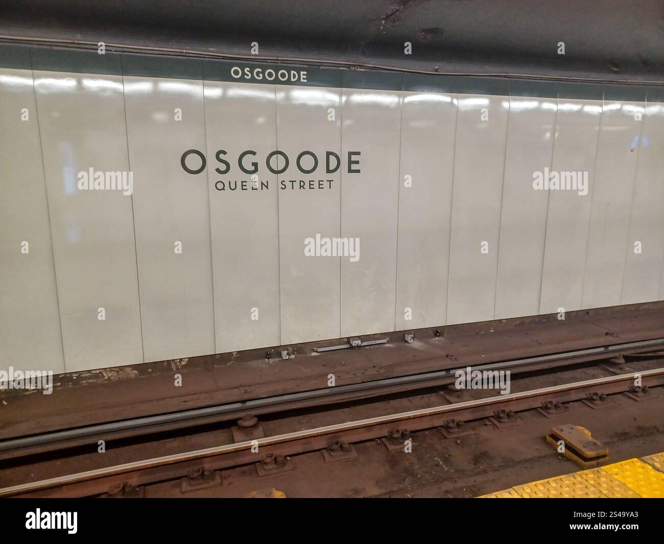 Toronto, ON, Canada - November 30, 2024: View at the Osgoode subway station (Green Line) inside ...