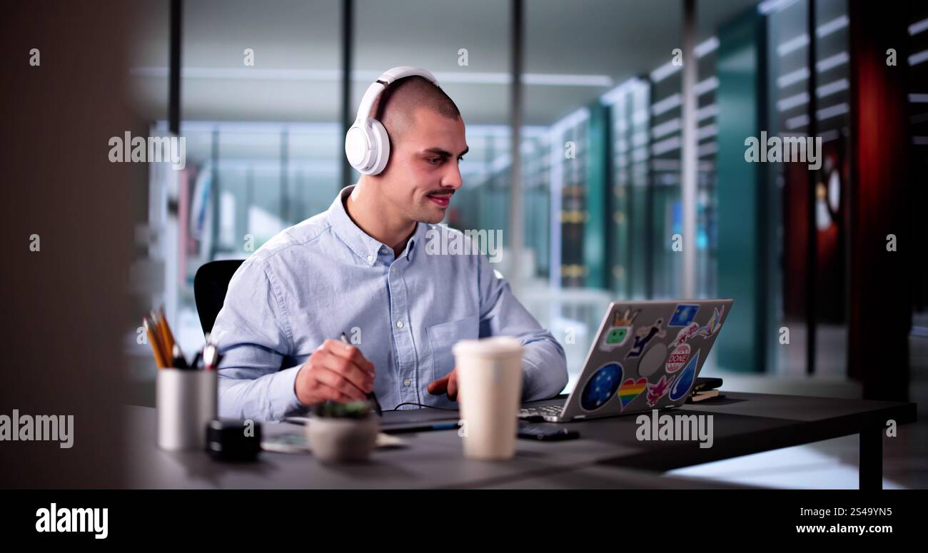 Graphic Designer Web Artist Working Retouching Photo Stock Photo - Alamy