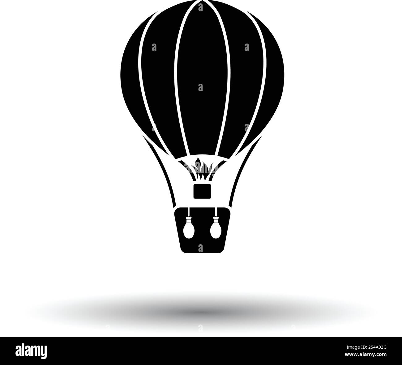 Hot air balloon icon. White background with shadow design. Vector ...