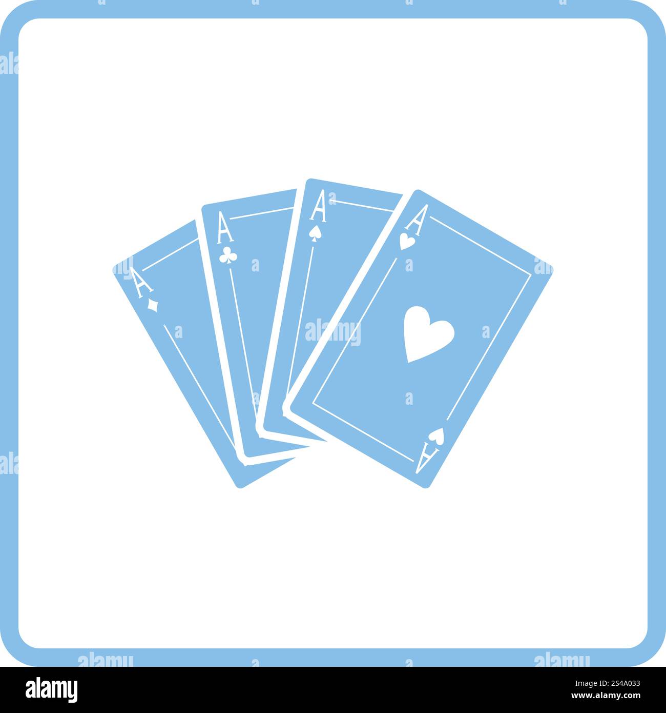Set of four card icons. Blue frame design. Vector illustration Stock ...