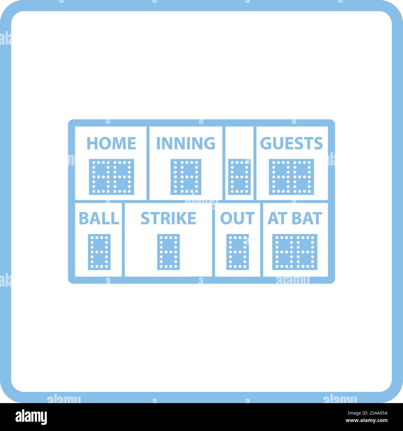 Baseball scoreboard icon. Blue frame design. Vector illustration Stock ...