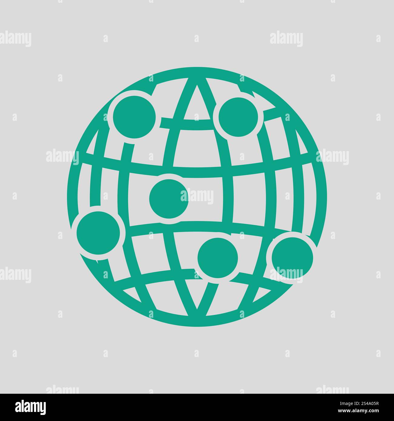 Globe connection point icon. Gray background with green. Vector ...