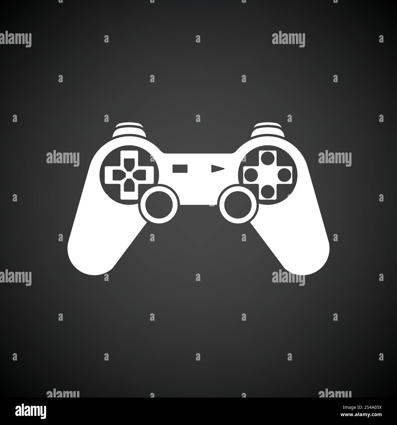 Gamepad icon. Black background with white. Vector illustration Stock ...