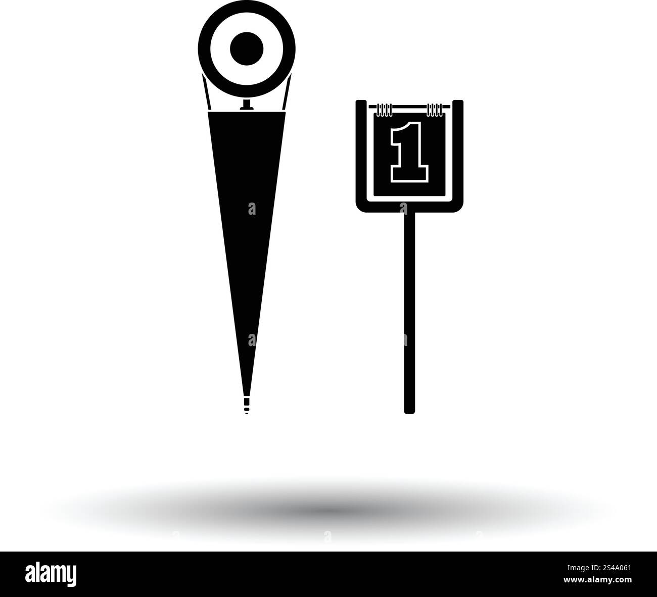 American football sideline markers icon. White background with shadow ...