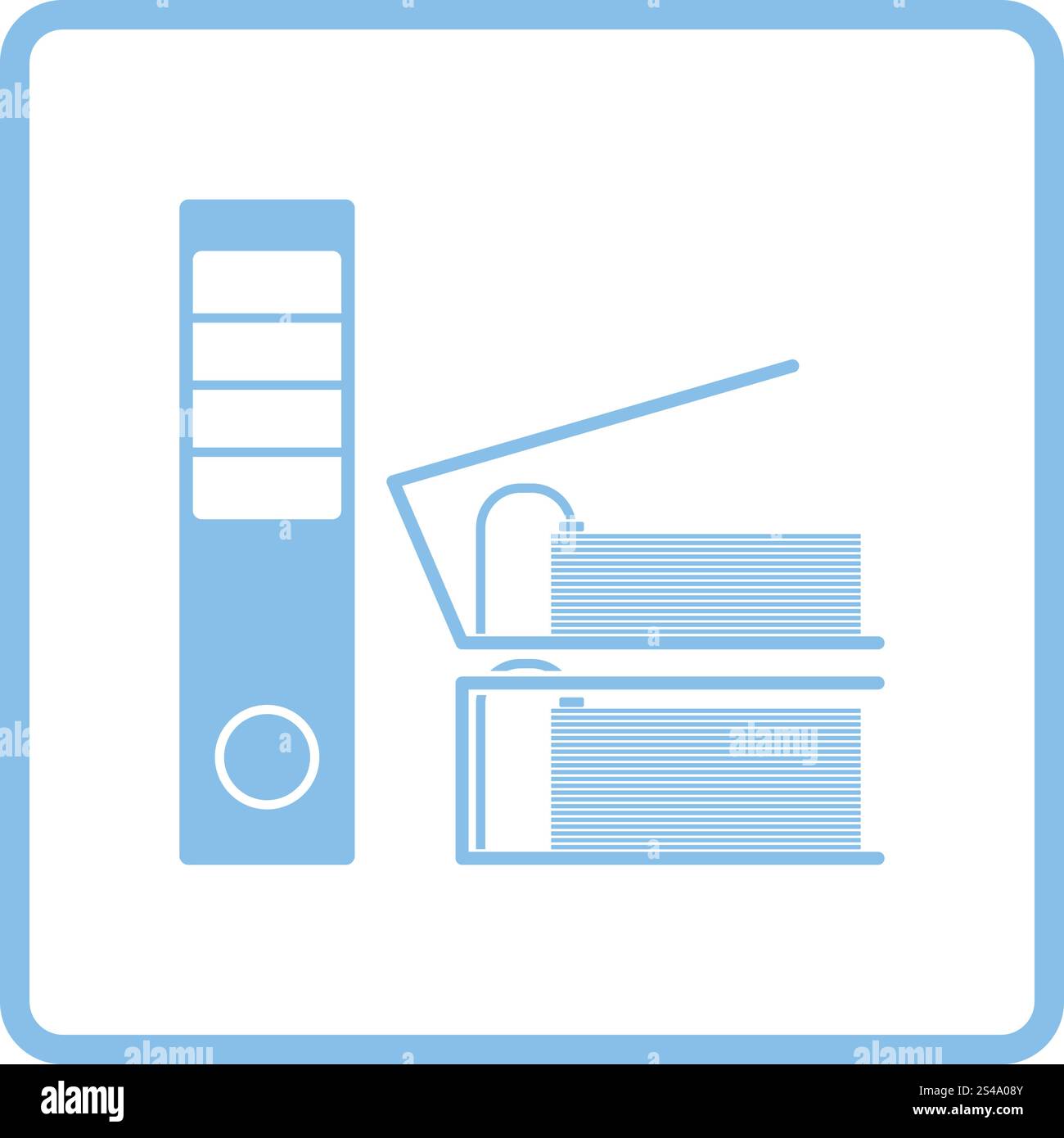Folders with clip icon. Blue frame design. Vector illustration Stock ...