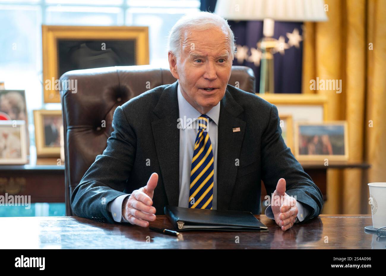 United States President Joe Biden, joined by US Vice President Kamala ...