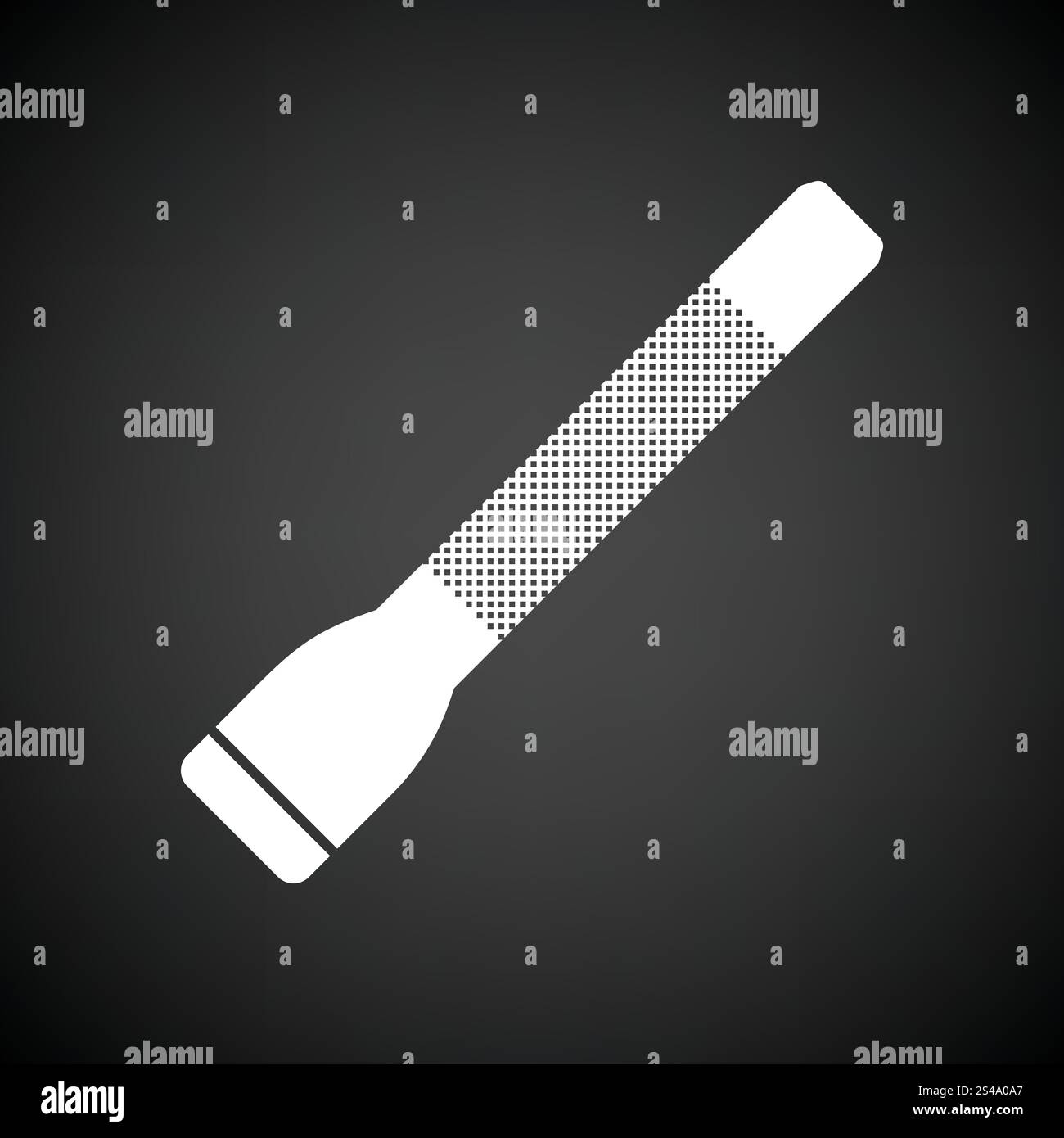 Police flashlight icon. Black background with white. Vector ...