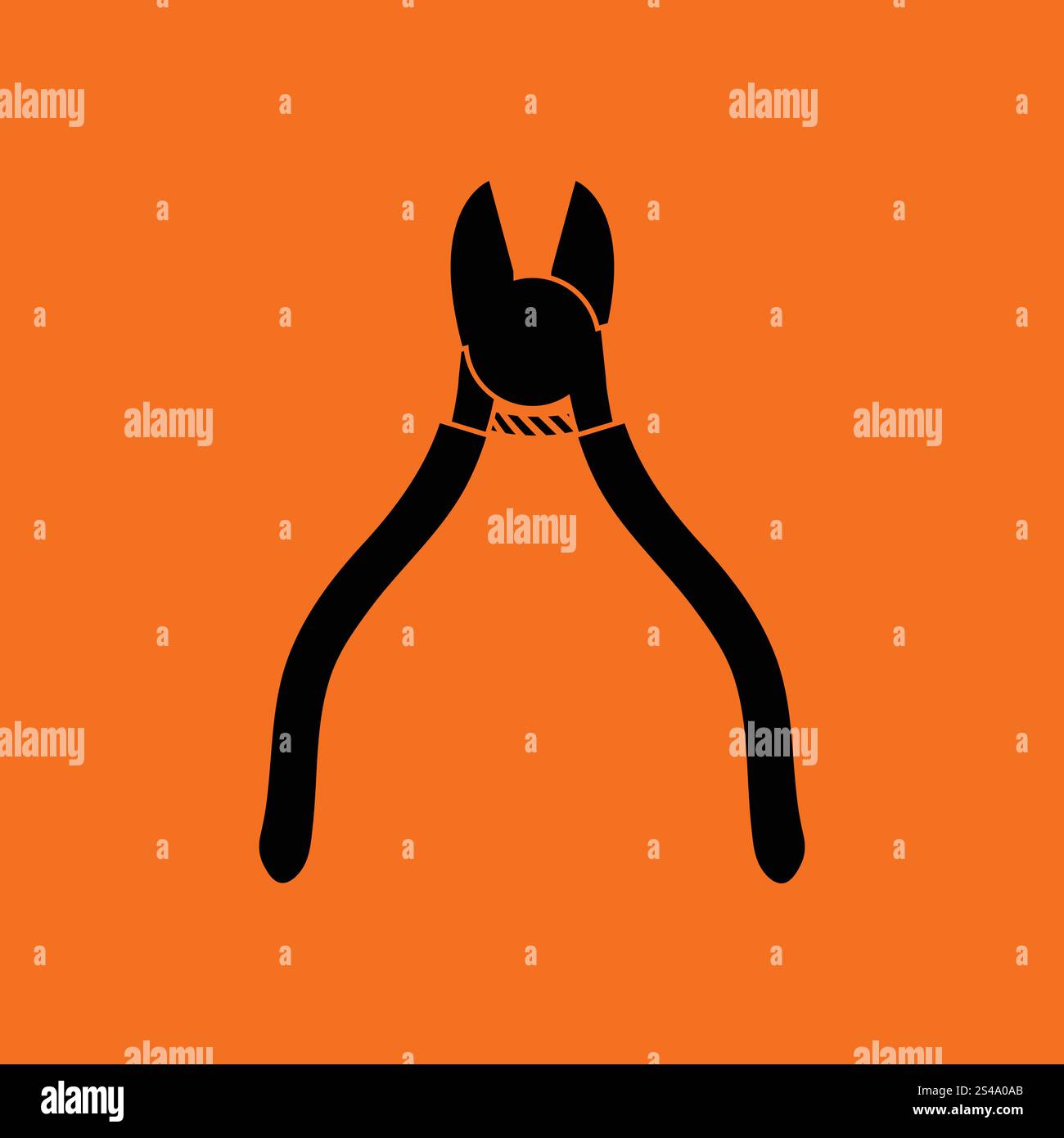 Side cutters icon. Orange background with black. Vector illustration ...