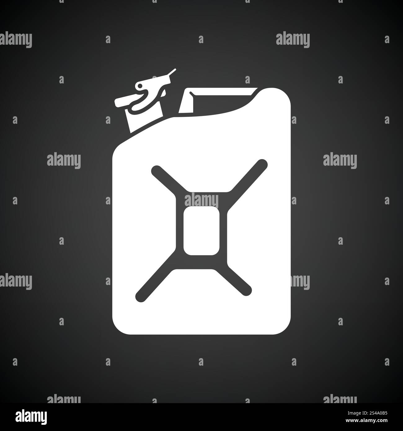 Fuel canister icon. Black background with white. Vector illustration ...