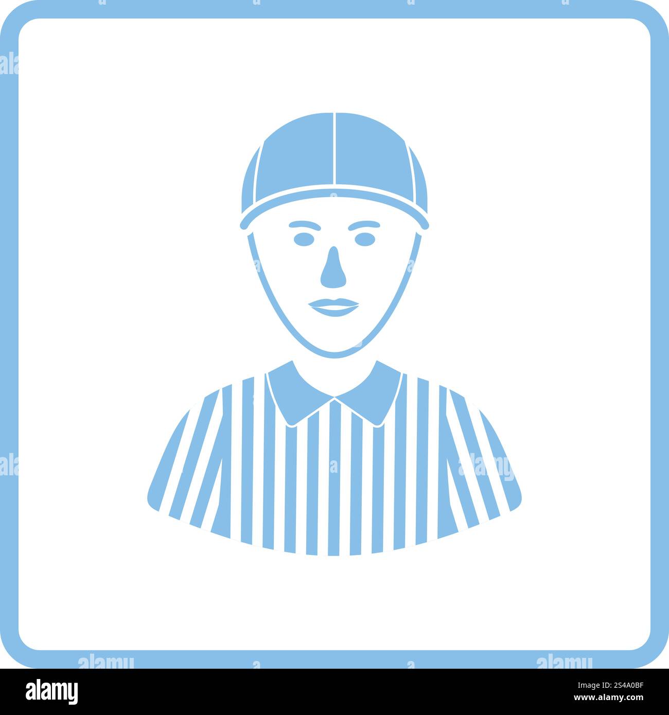 American football referee icon. Blue frame design. Vector illustration ...