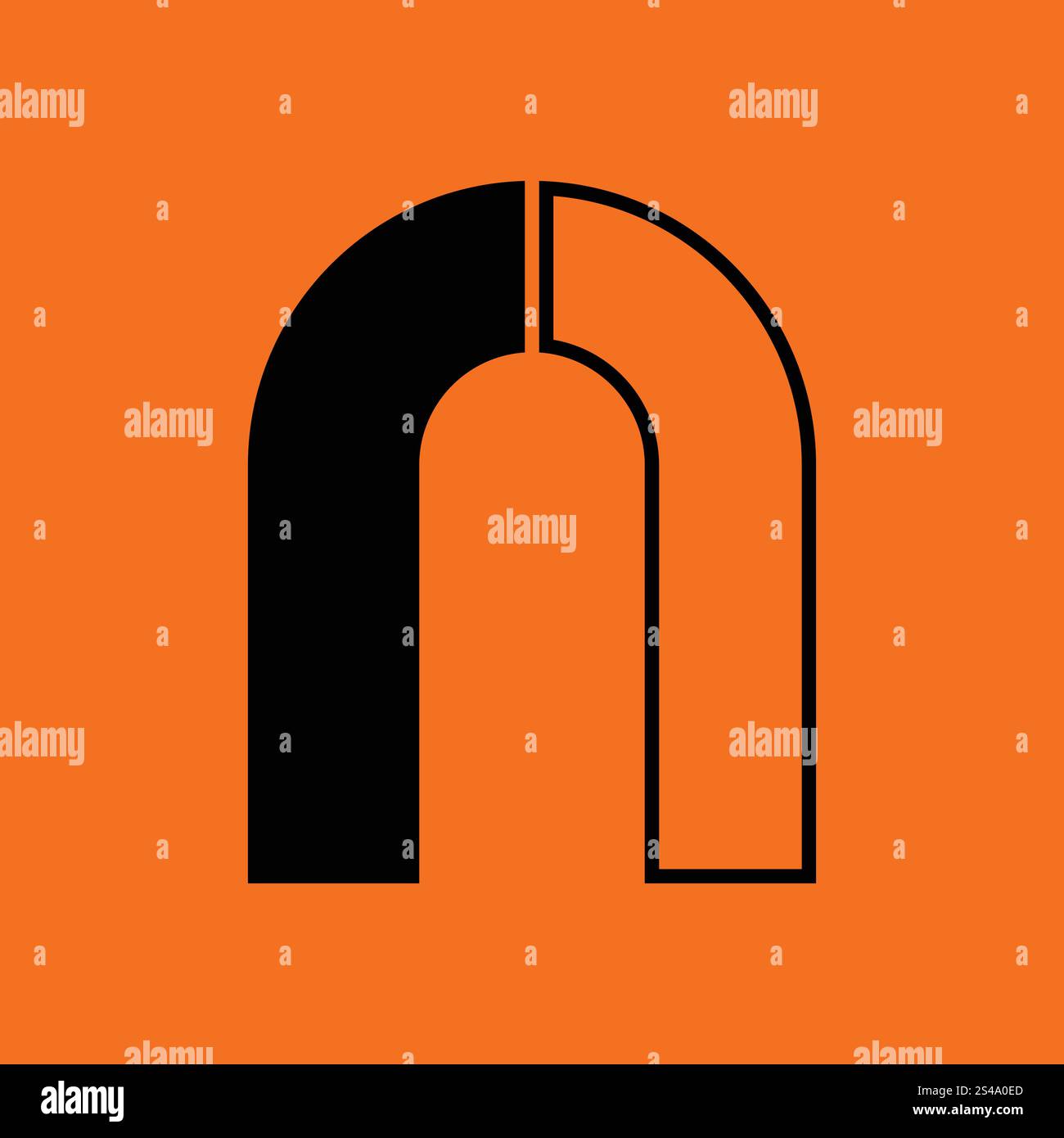 Magnet icon. Orange background with black. Vector illustration Stock ...