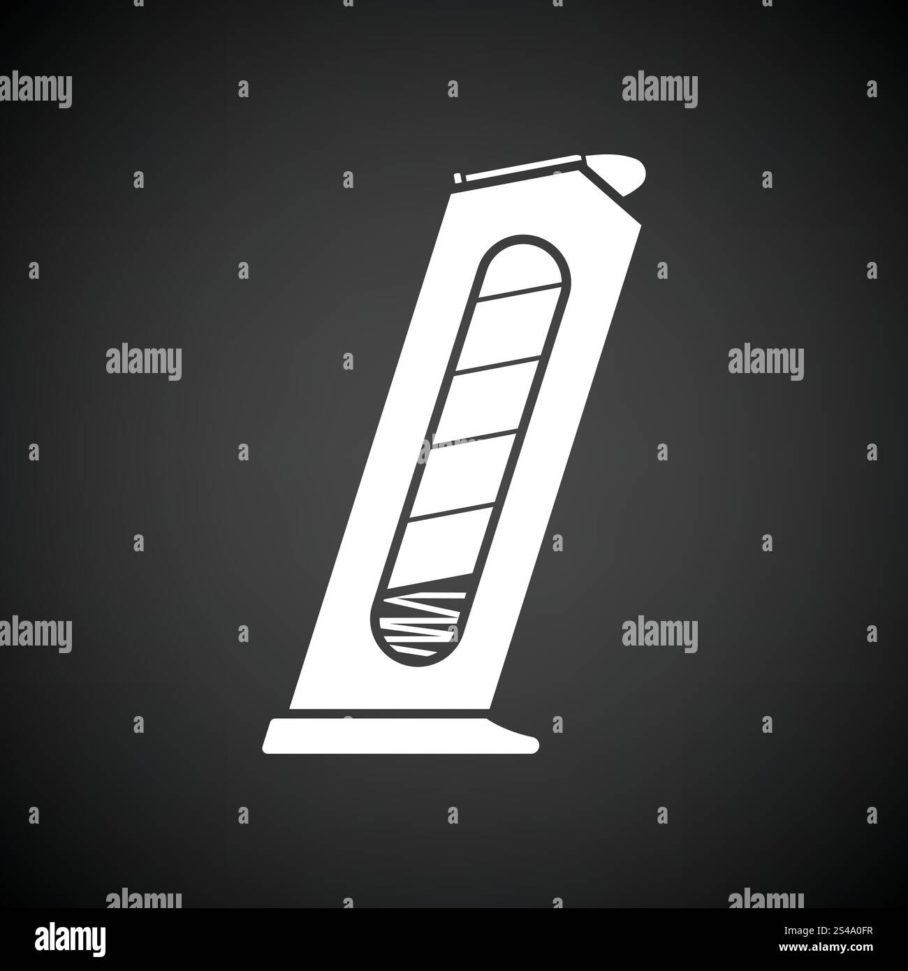 Gun magazine icon. Black background with white. Vector illustration ...
