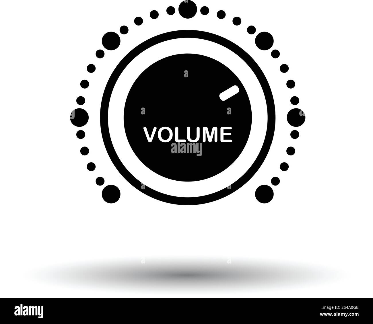 Volume control icon. White background with shadow design. Vector ...