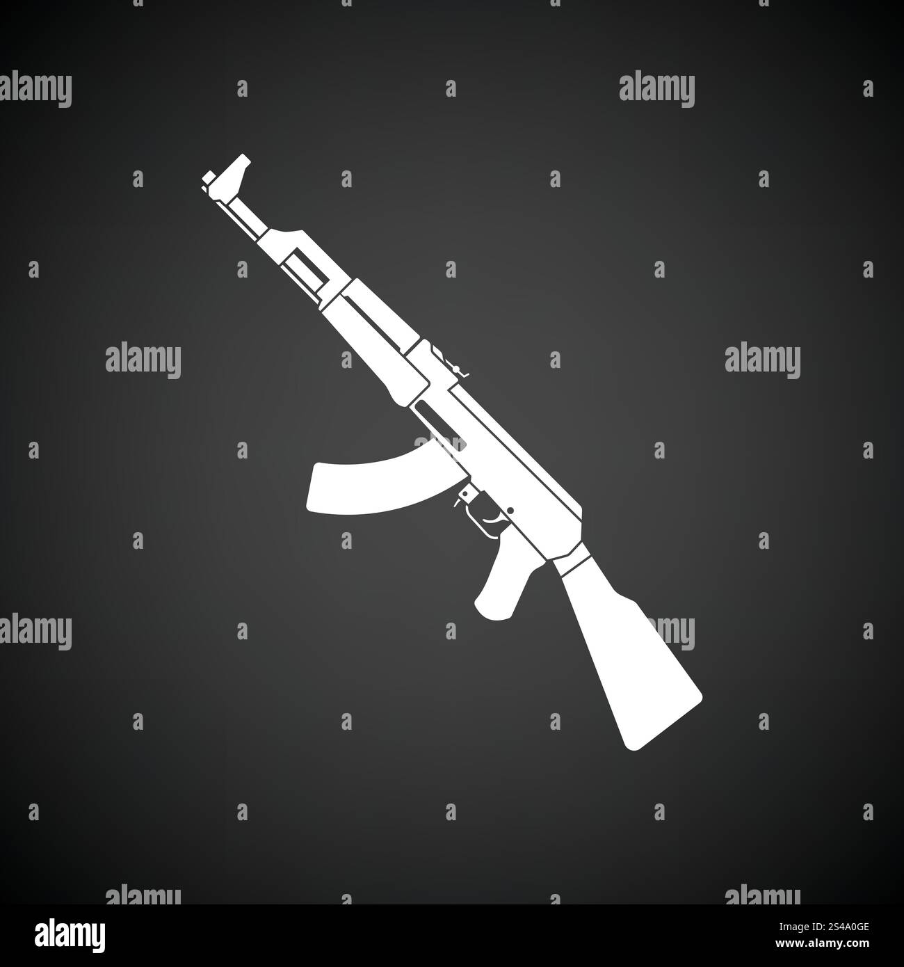 Russian weapon rifle icon. Black background with white. Vector ...