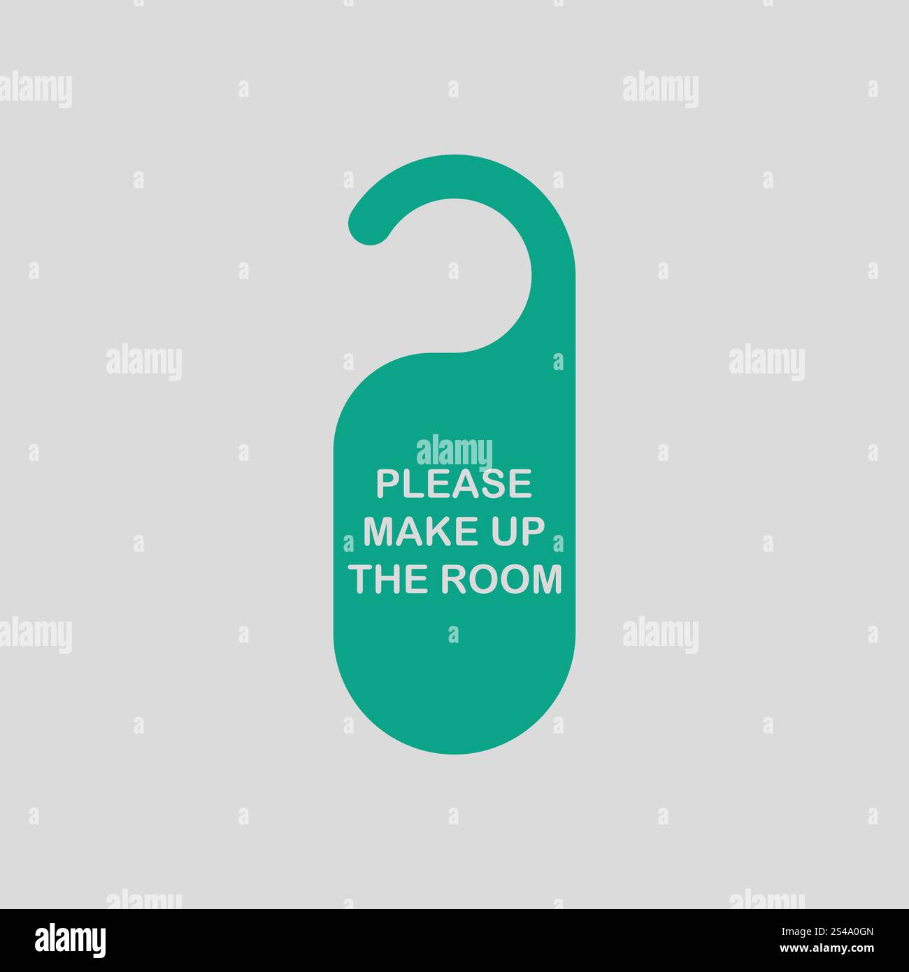 Mke up room tag icon. Gray background with green. Vector illustration ...