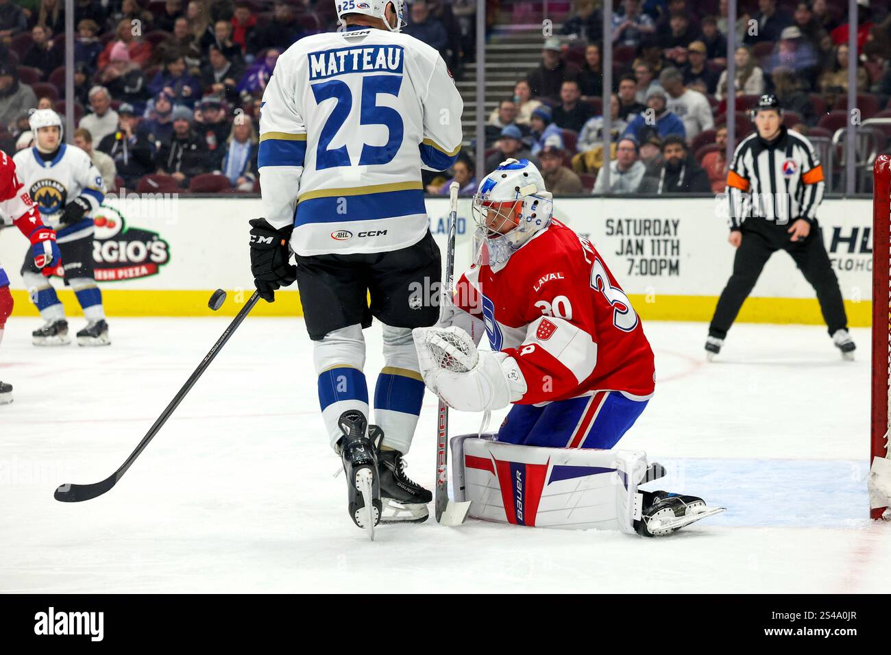 CLEVELAND, OH - JANUARY 10: Cleveland Monsters left wing Stefan Matteau ...
