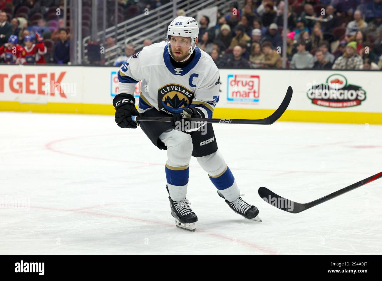 CLEVELAND, OH - JANUARY 10: Cleveland Monsters left wing Stefan Matteau ...