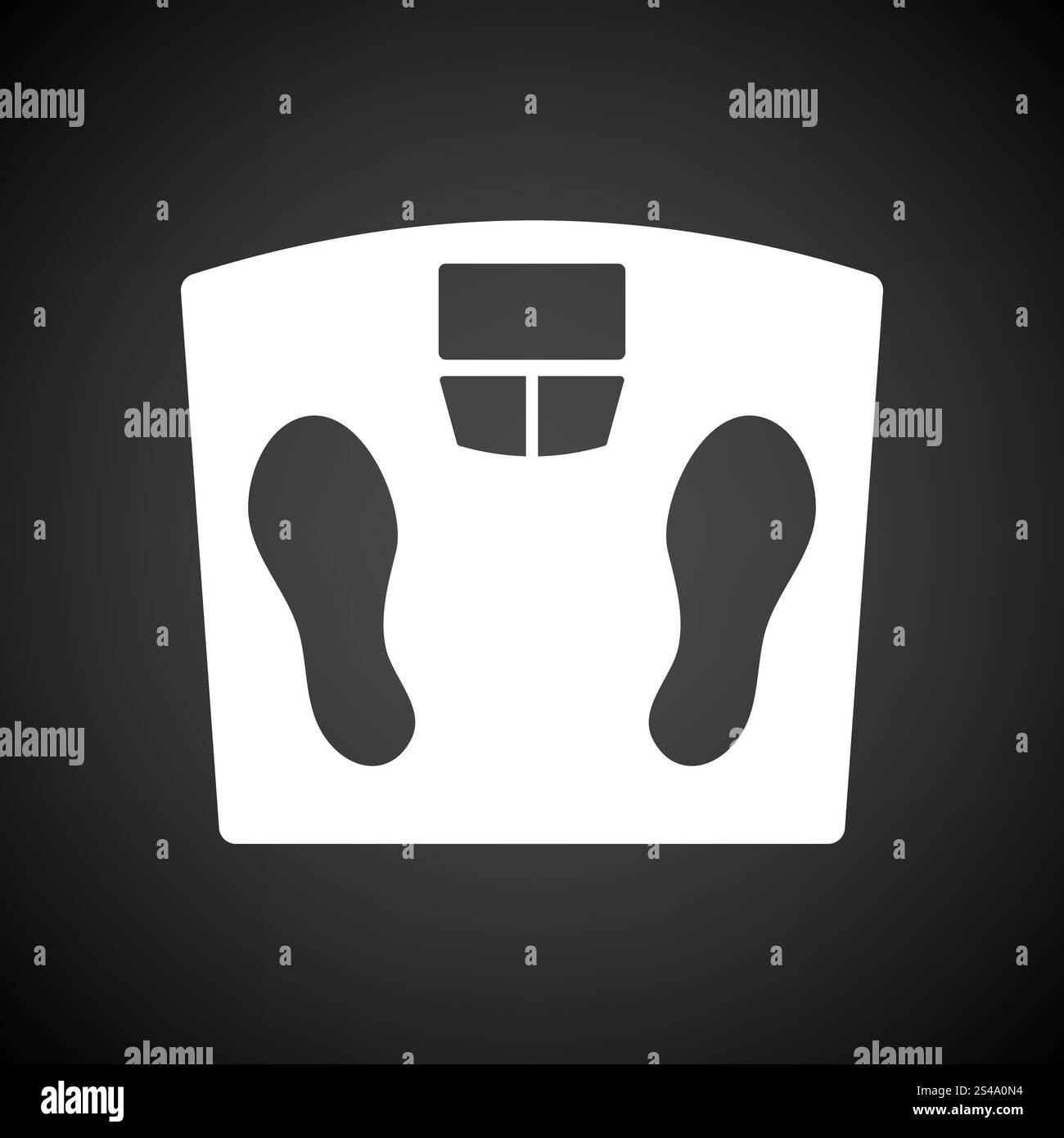 Floor scales icon. Black background with white. Vector illustration ...