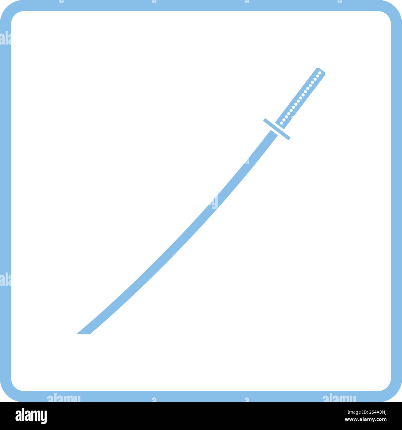 Japanese sword icon. Blue frame design. Vector illustration Stock ...