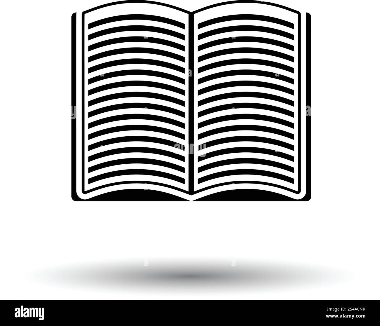 Open book icon. White background with shadow design. Vector ...