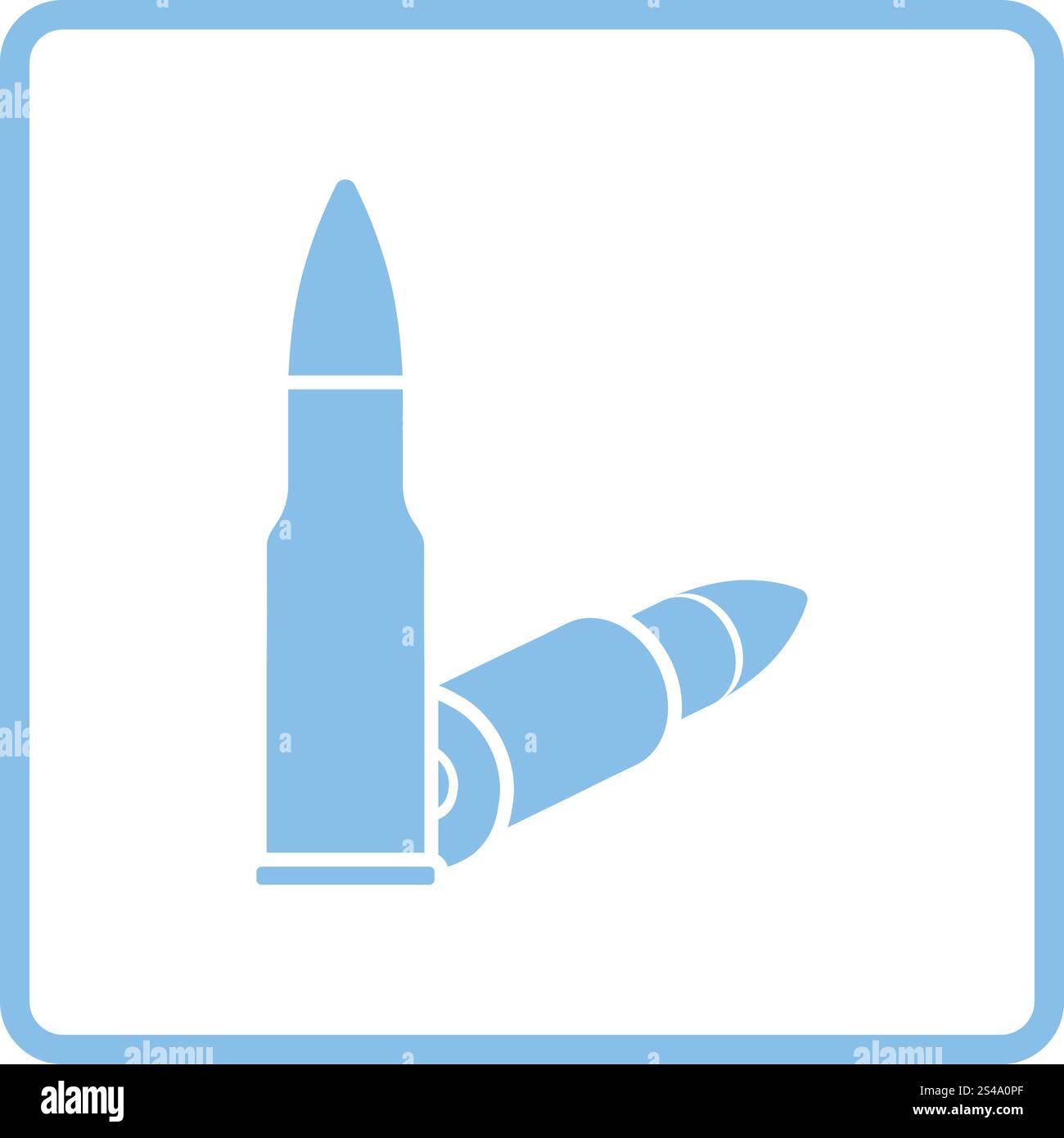 Rifle ammo icon. Blue frame design. Vector illustration Stock Vector ...