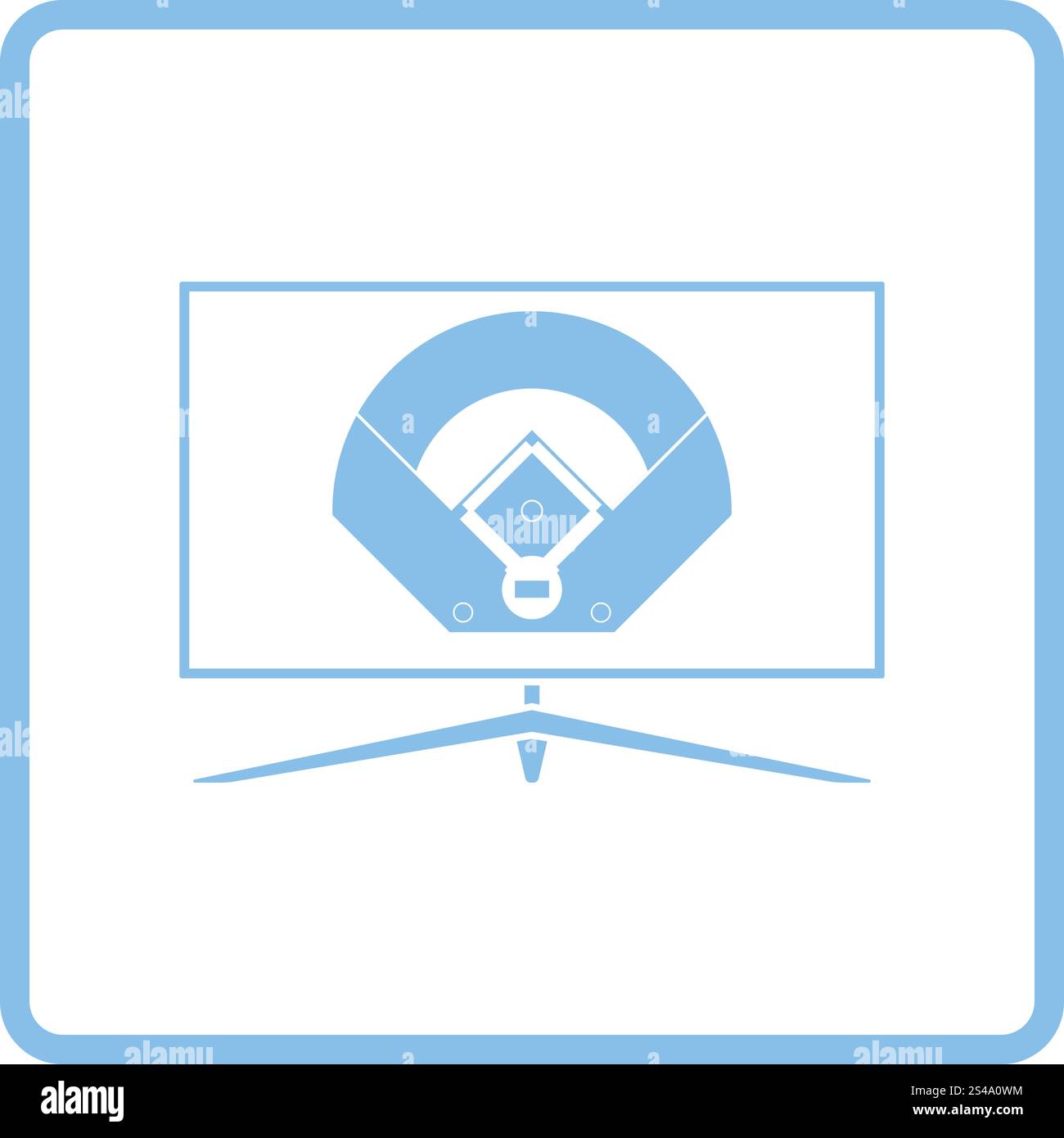 Baseball tv translation icon. Blue frame design. Vector illustration ...