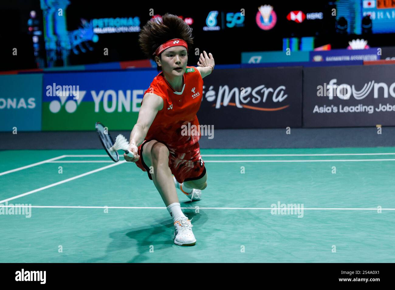 Kuala Lumpur, Malaysia. 10th Jan, 2025. Wang Zhi Yi of China plays against Yeo Jia Min of ...