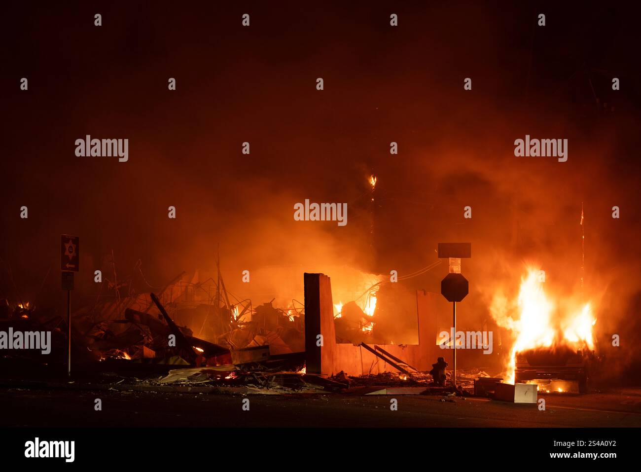 Altadena, California, USA - January 8, 2025: Aided by extreme Santa Ana ...